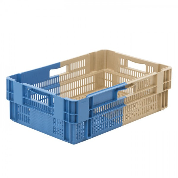 34 Litre Bi-Colour 180º Stack & Nest Container - Perforated Sides & Ba ...